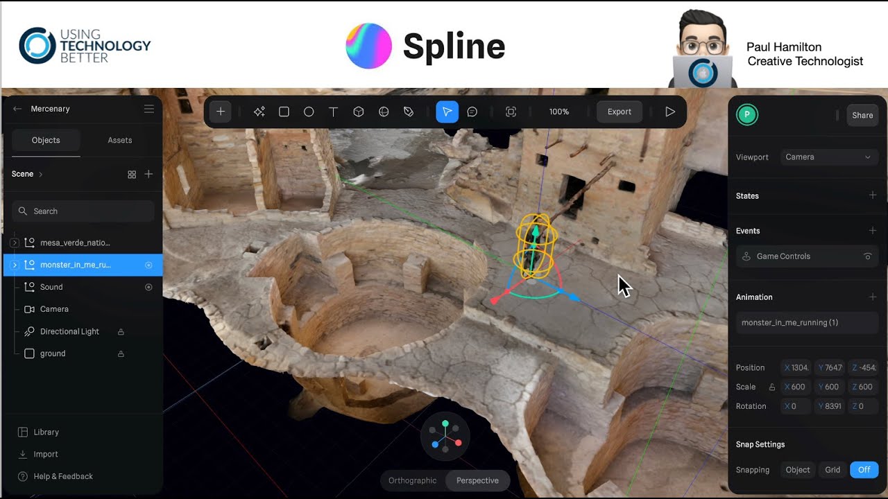 Exploring History in 3D: Interactive Learning with Museum Scans and Archive Digital Assets in Spline