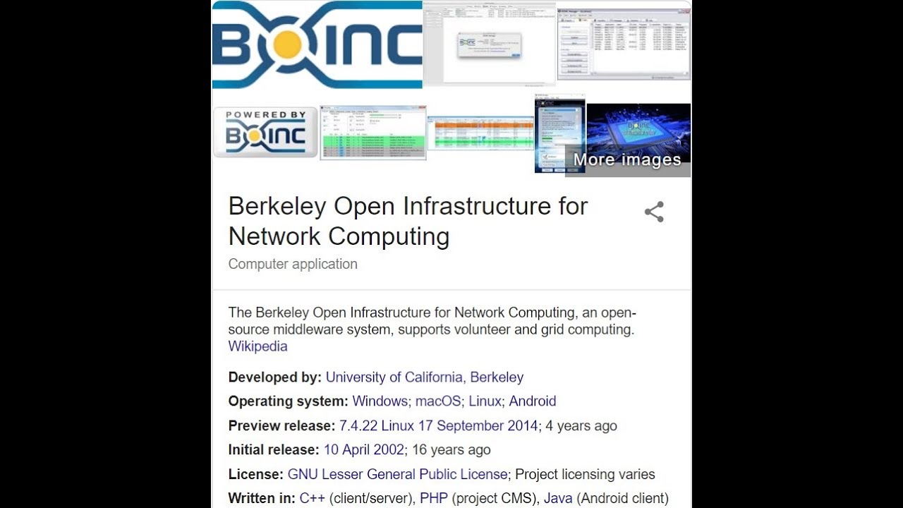 BOINC (Berkeley Open Infrastructure for Network Computing) - CALCULATION for REAL SCIENCE