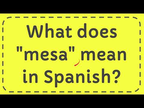 What does "mesa" mean in Spanish?