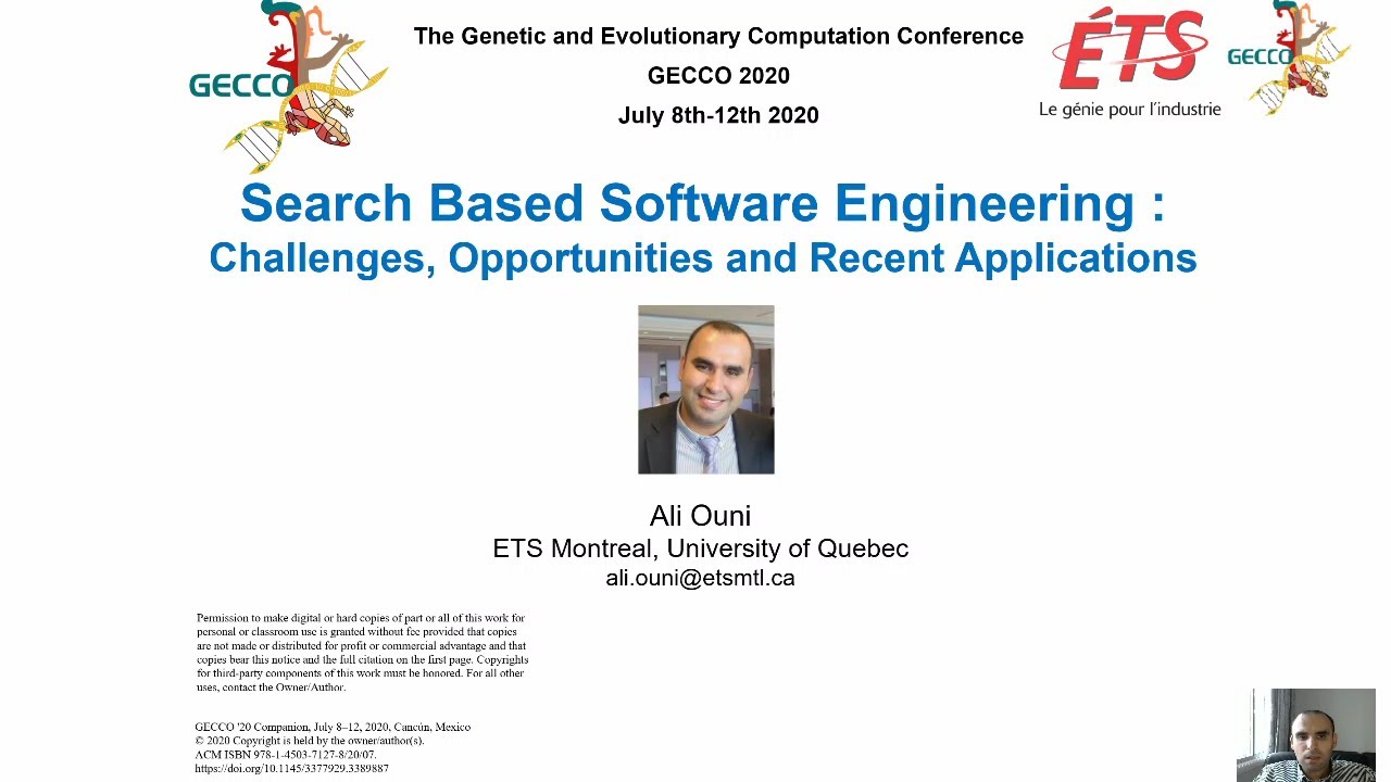 Search-Based Software Engineering: Challenges, Opportunities and Applications - Tutorial @GECOO 2020