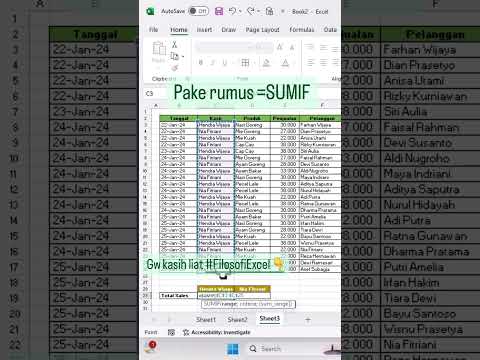 Cara rekap data penjualan di EXCEL pake SUMIF
