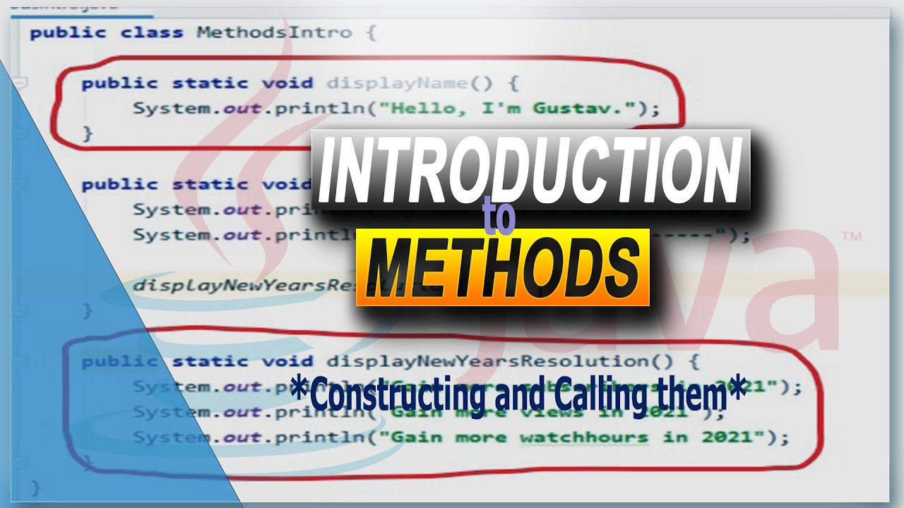 Java Tutorial 16 - Introduction to Methods