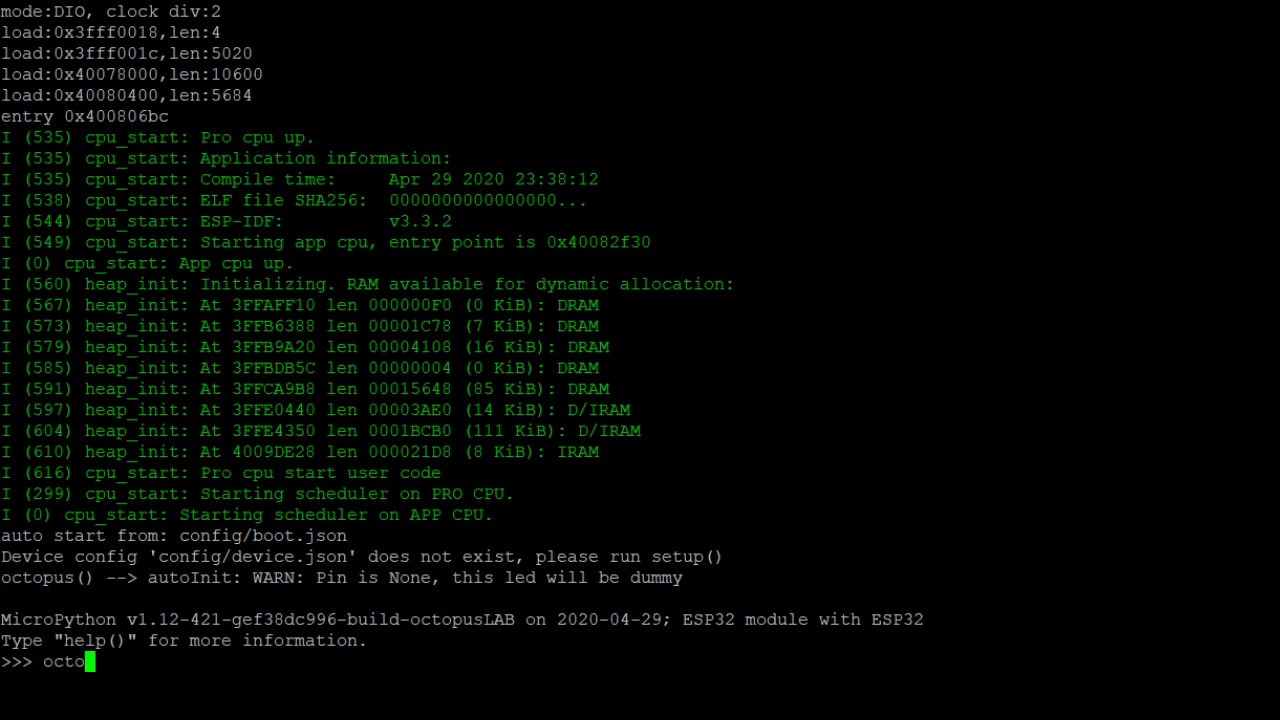 esp32-micropython deploy octopus library 2020/05
