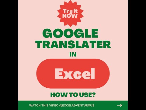 How to use Google Translator in Excel?