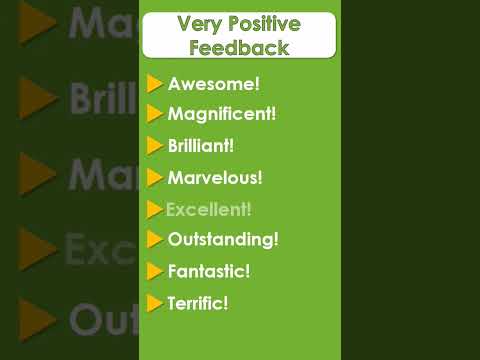 Very Positive Feedback Examples in English #learnenglish #improveyourenglish