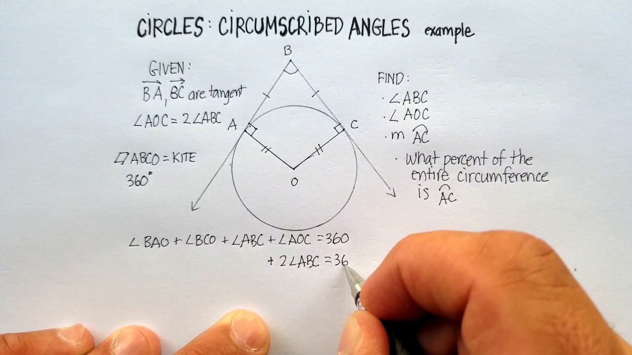Circles: Circumscribed Angle (Example)