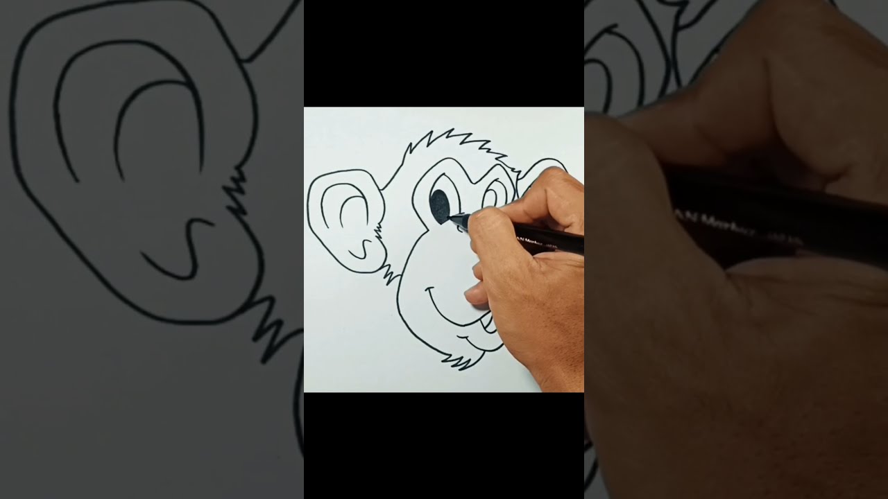How to draw Monkey Face #shorts