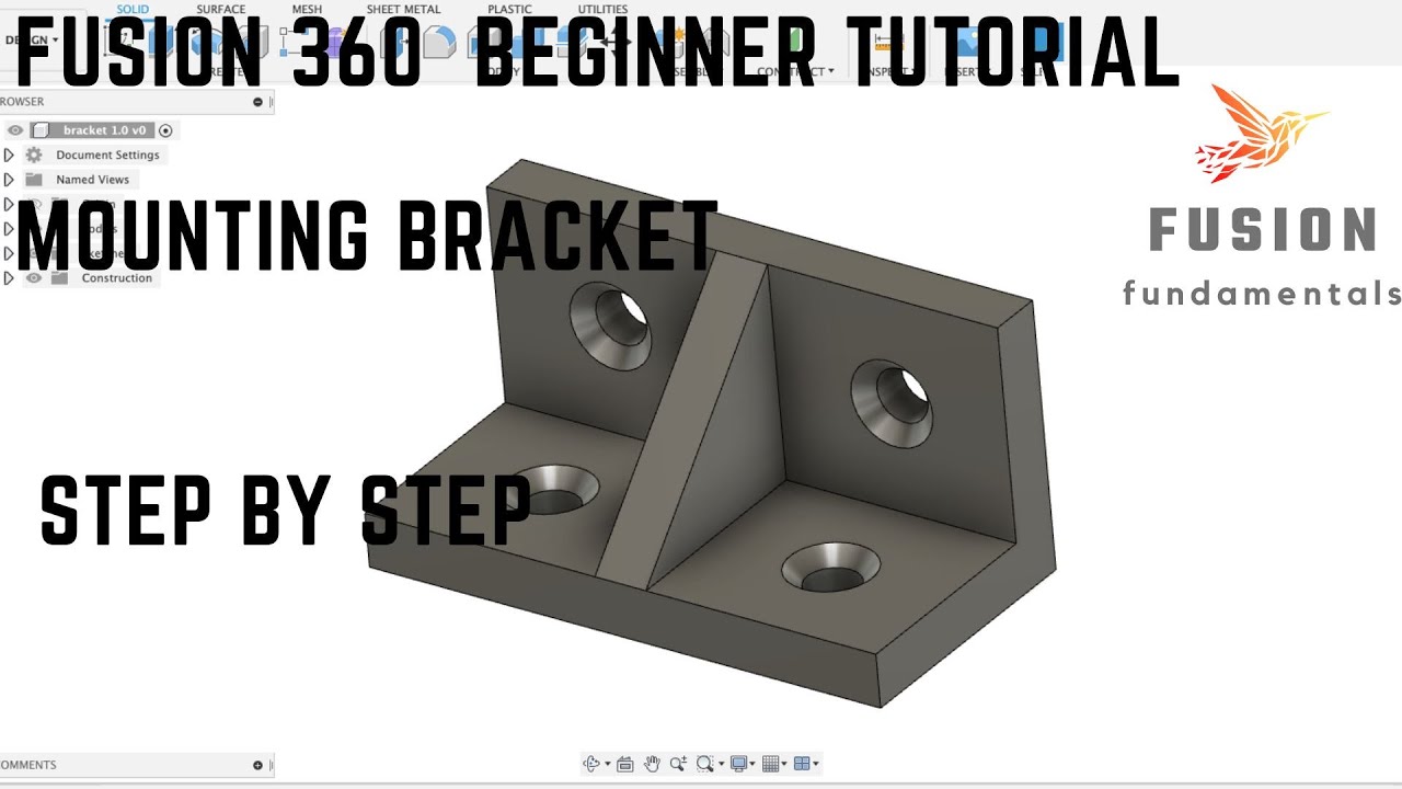 Fusion 360 Beginner Tutorial: Mounting Bracket