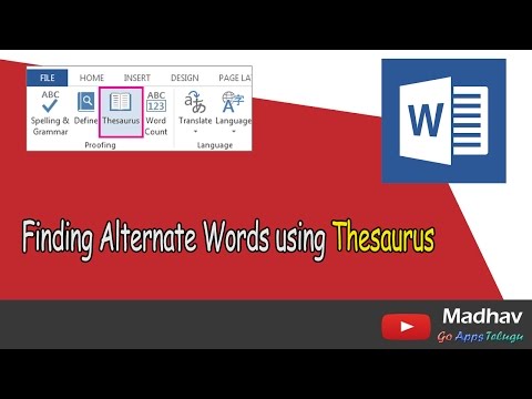 Finding Alternate Words using Thesaurus