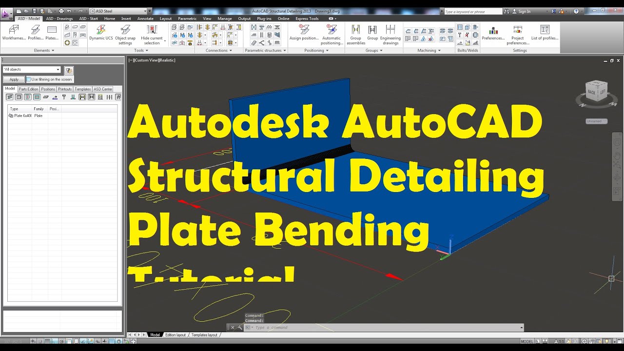 Autodesk AutoCAD Structural Detailing Tutorial - Bending Plate