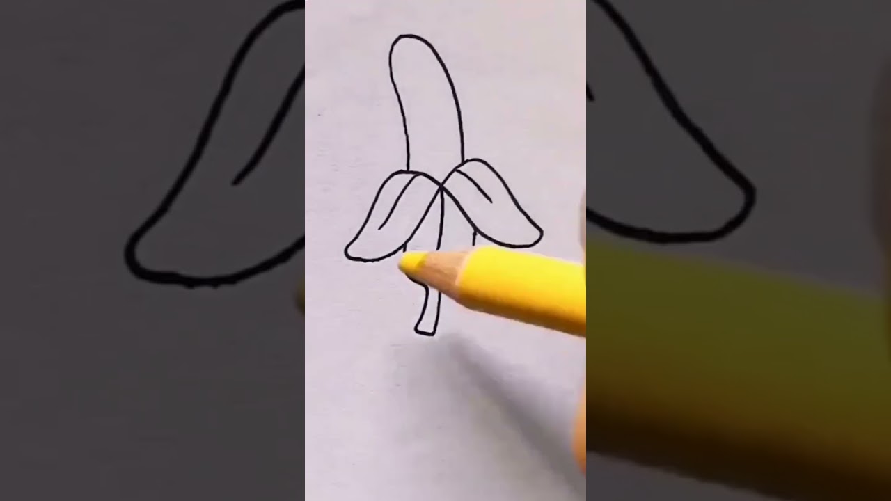 Simple trick से केला कैसे draw  करे 😱 How to draw banana