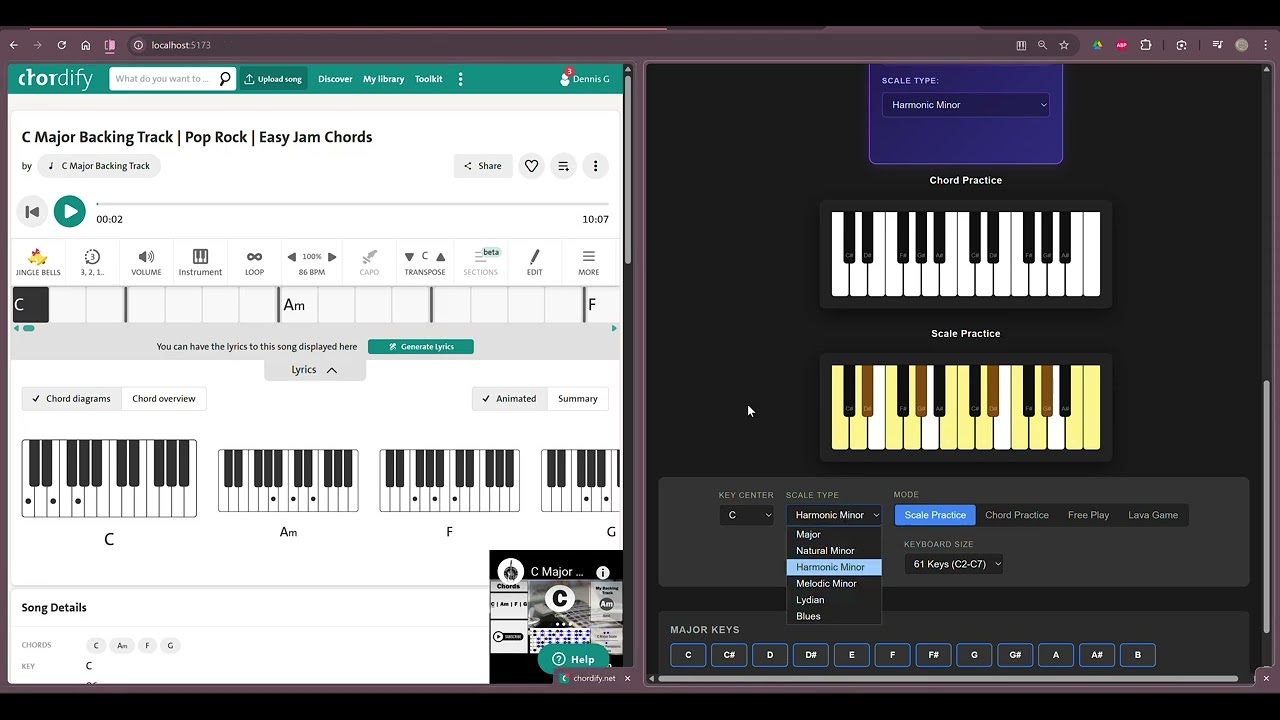 piano chord and scales free app github link in desc Recording made 2025 12 08