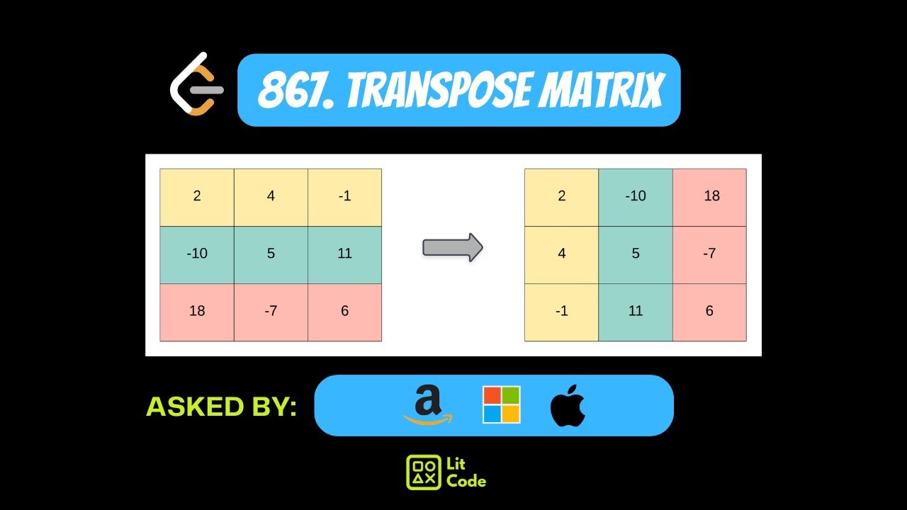 How to Transpose Matrix - Leetcode 867 #transposematrix #python