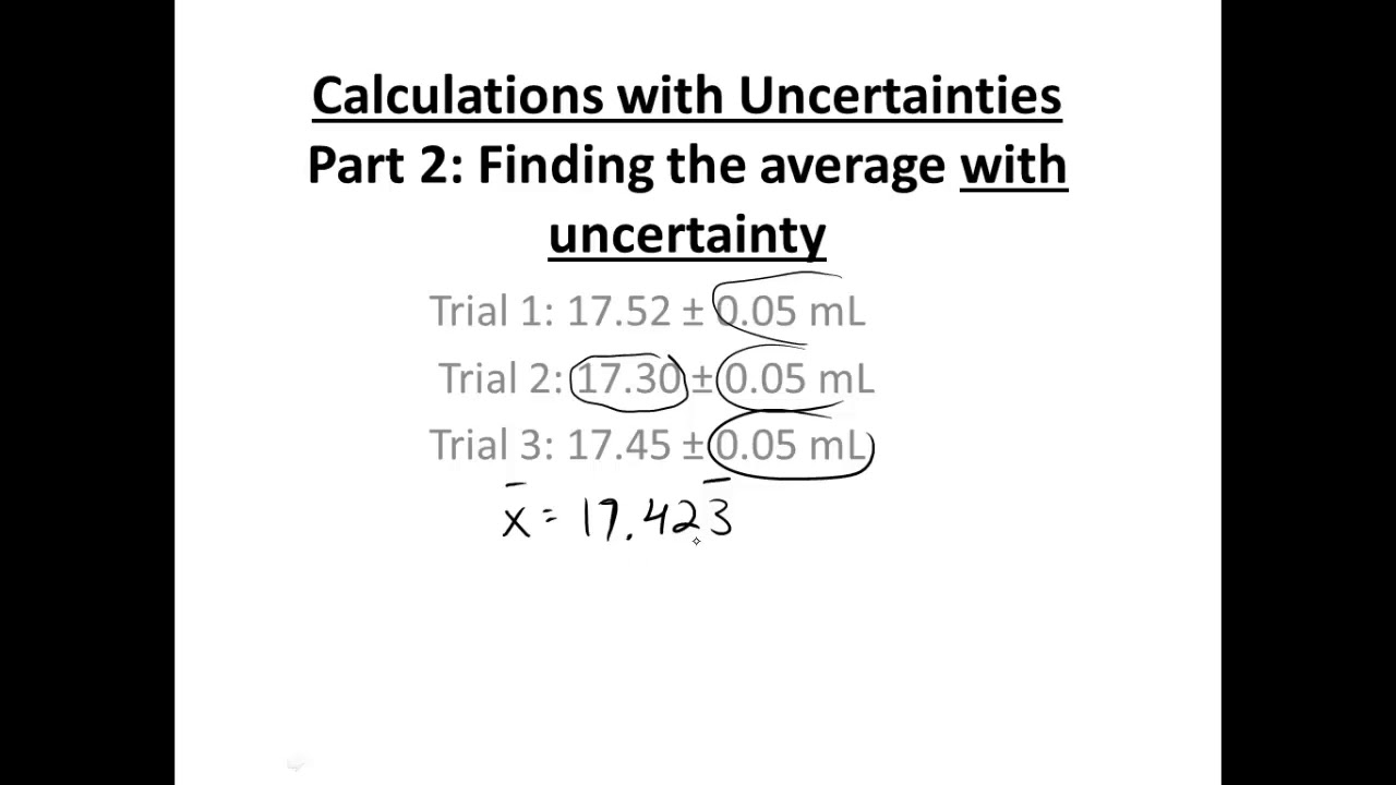 Calculations with Uncertainties