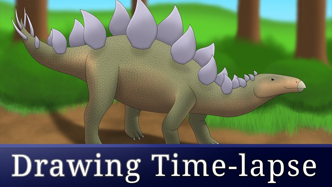 Stegosaurus - Drawing Time-lapse