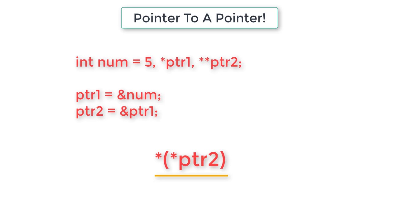 Pointer To A Pointer In C Programming Language