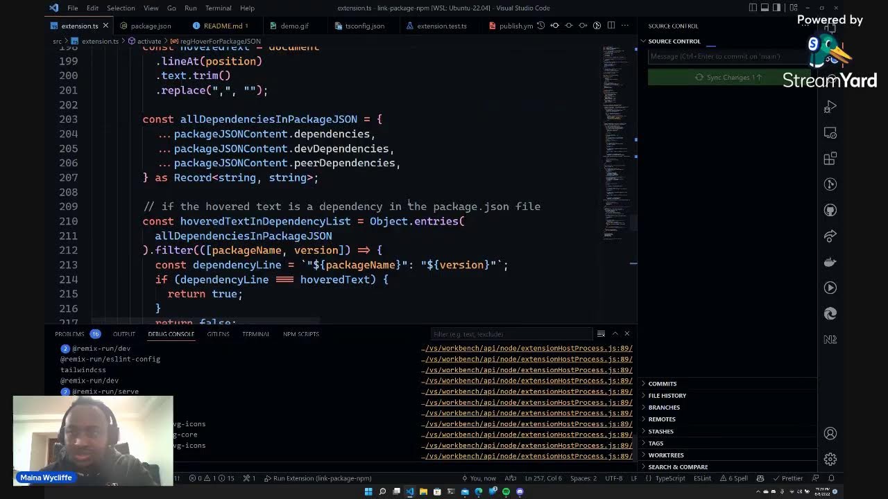 Adding a feature to my VS Code Extension - NPM Imported Package Links