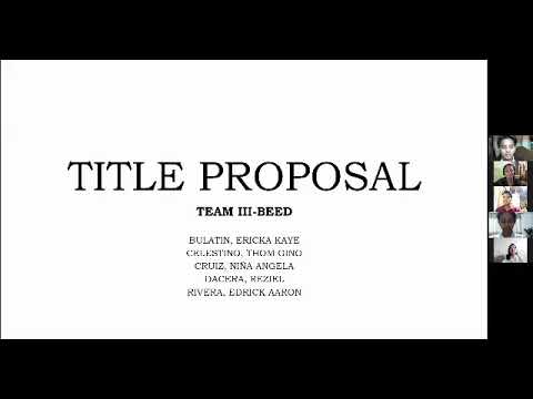 TITLE HEARING| Research title, objectives, specific questions, and Introduction