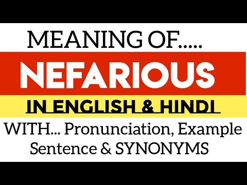 Meaning of nefarious in English & Hindi with example | Ritesh Budden