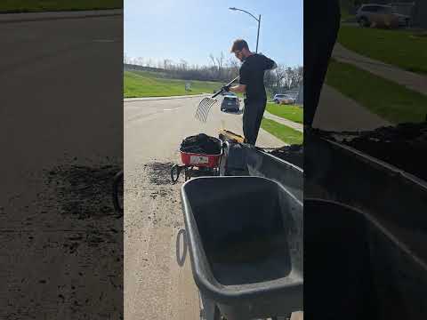 Finishing up a little mulch job for one of our favorite clients!