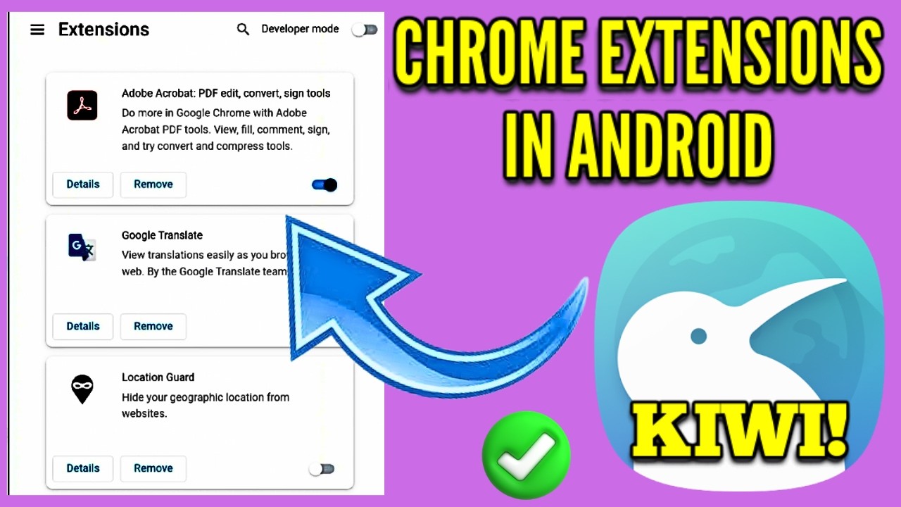 Use Extensions in Android with Kiwi Browser