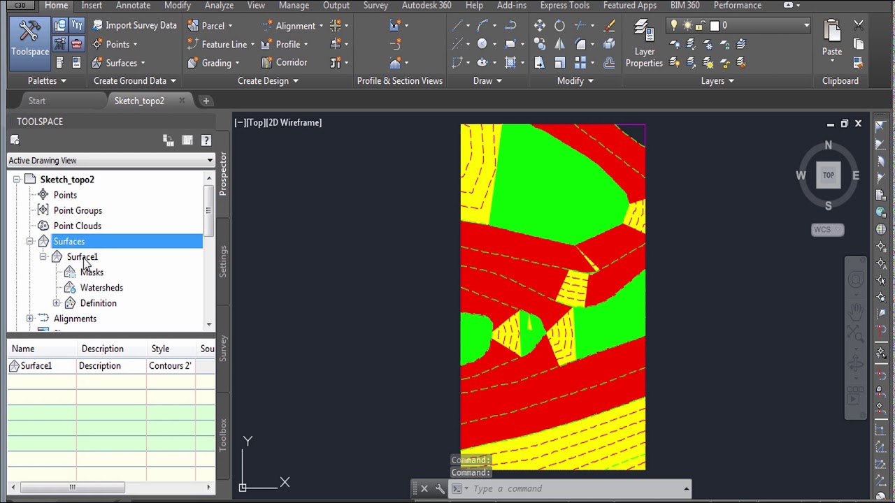 Surface Display Slope Analysis in Civil 3d