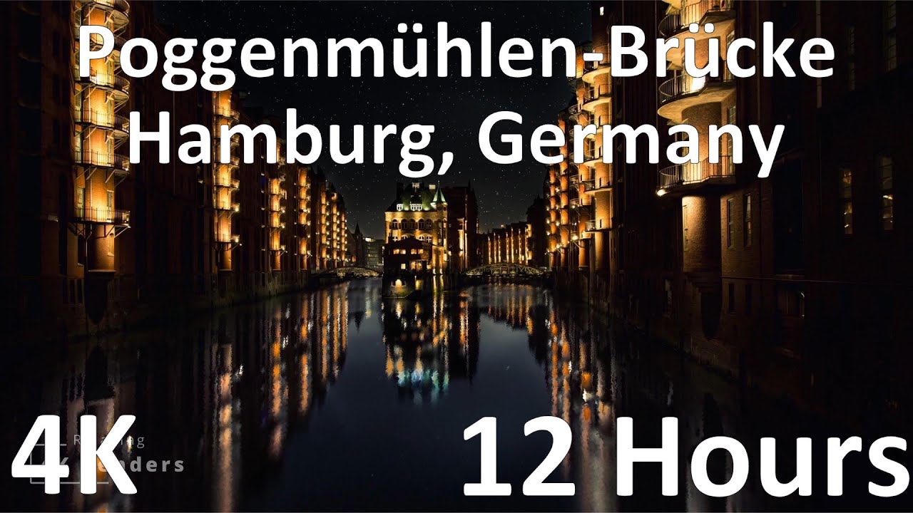 Poggenmühlen Bridge in Hamburg Germany - 4K Animated Photo Silent Screensaver - Sleep, Relax, Study.
