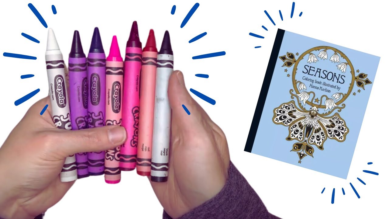 Using CRAYOLA JUMBO CRAYONS to Color in Hanna Karlzon Book