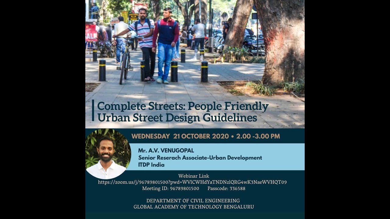 Day 3: Complete Streets: People Friendly Urban Street Design Guidelines