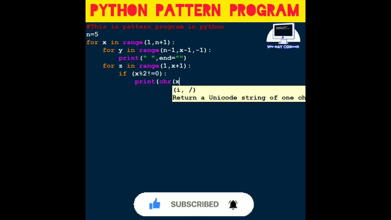 #python 66 To Print Pattern program in Python | Computer Programming | #shorts #coding #python