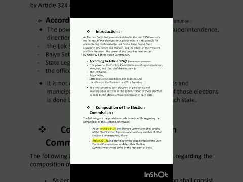Election commission of India under article 324 of Indian constitution