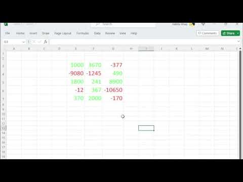 Format the cell value Red if Negative and Green if Positive in Excel