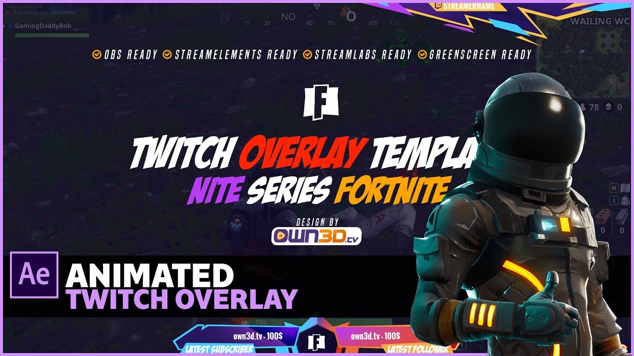 FORTNITE -Animated- Stream Overlay | OBS, Streamlabs, Streamelements