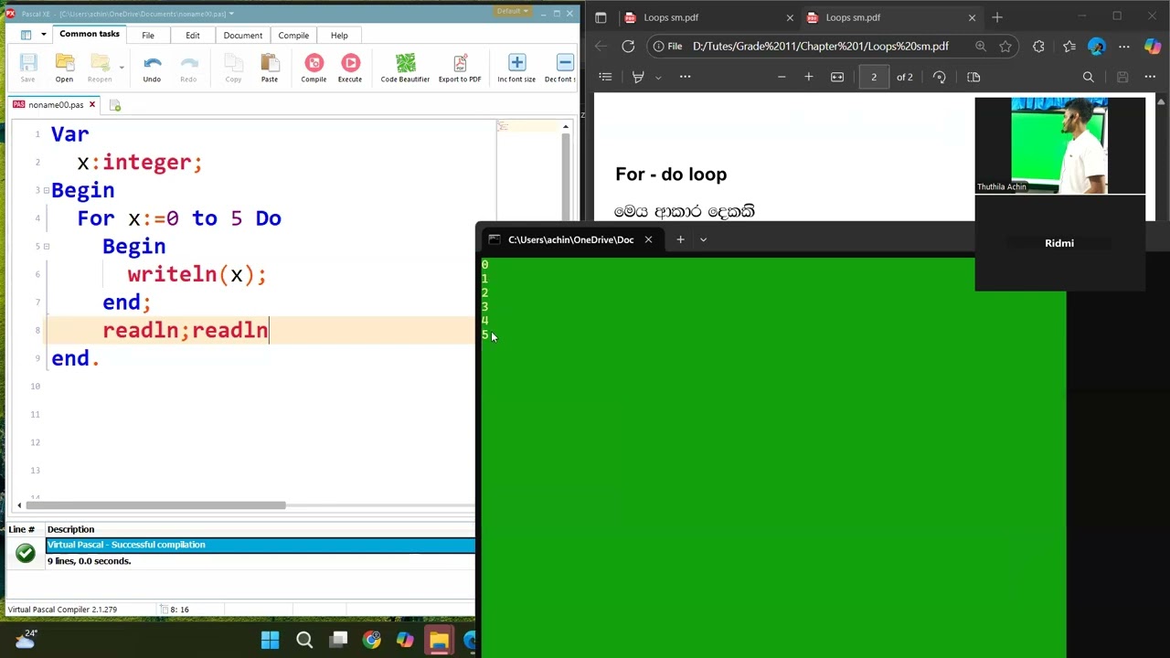 For - Do loop in pascal