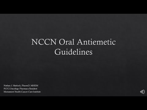 NCCN Oral Antiemetic Guidelines
