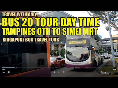 SBS Bus 20 Our Tampines Hub to Simei MRT 2022 (Day Time) | Singapore Walking Tour | Online Travel