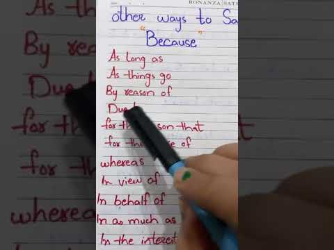 Because bolne keh dosre words || Synonym of "Because"