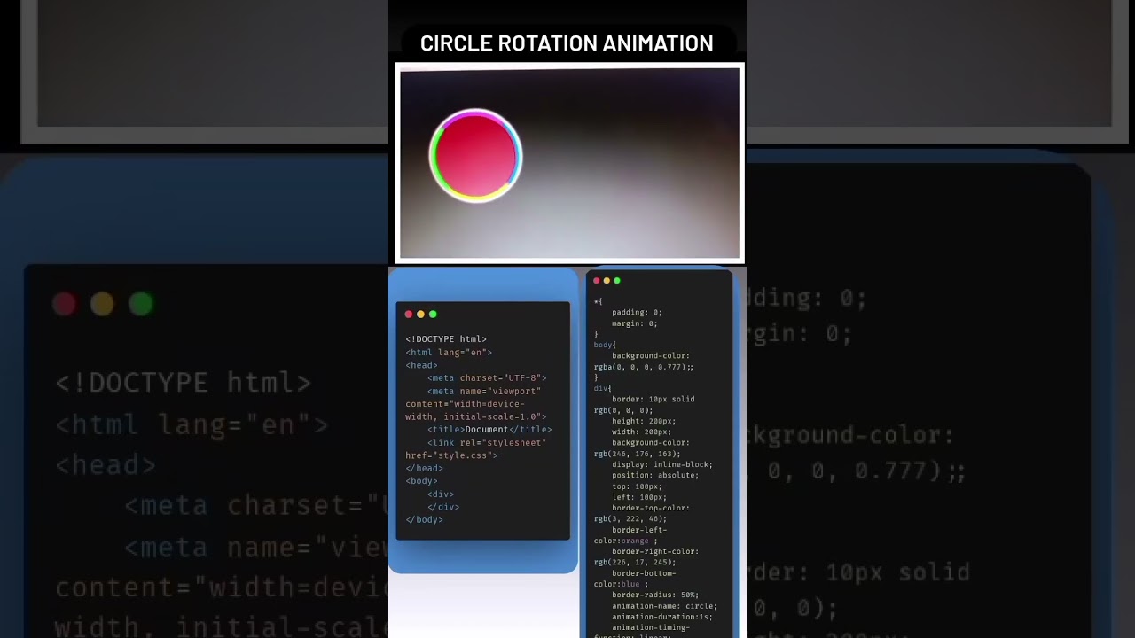 Circle rotation animation using by CSS 💫🤖🤖