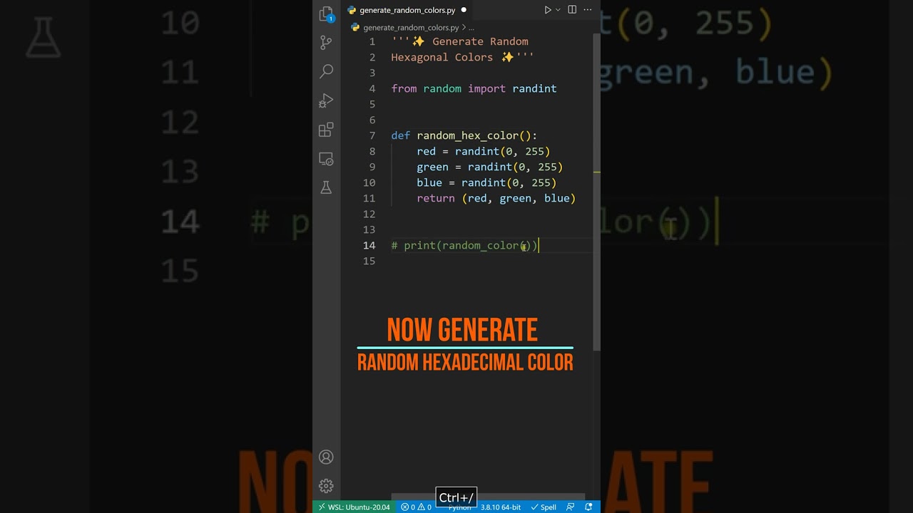 Generate Random Color In Python | (r, g, b) and #f1f1fa
