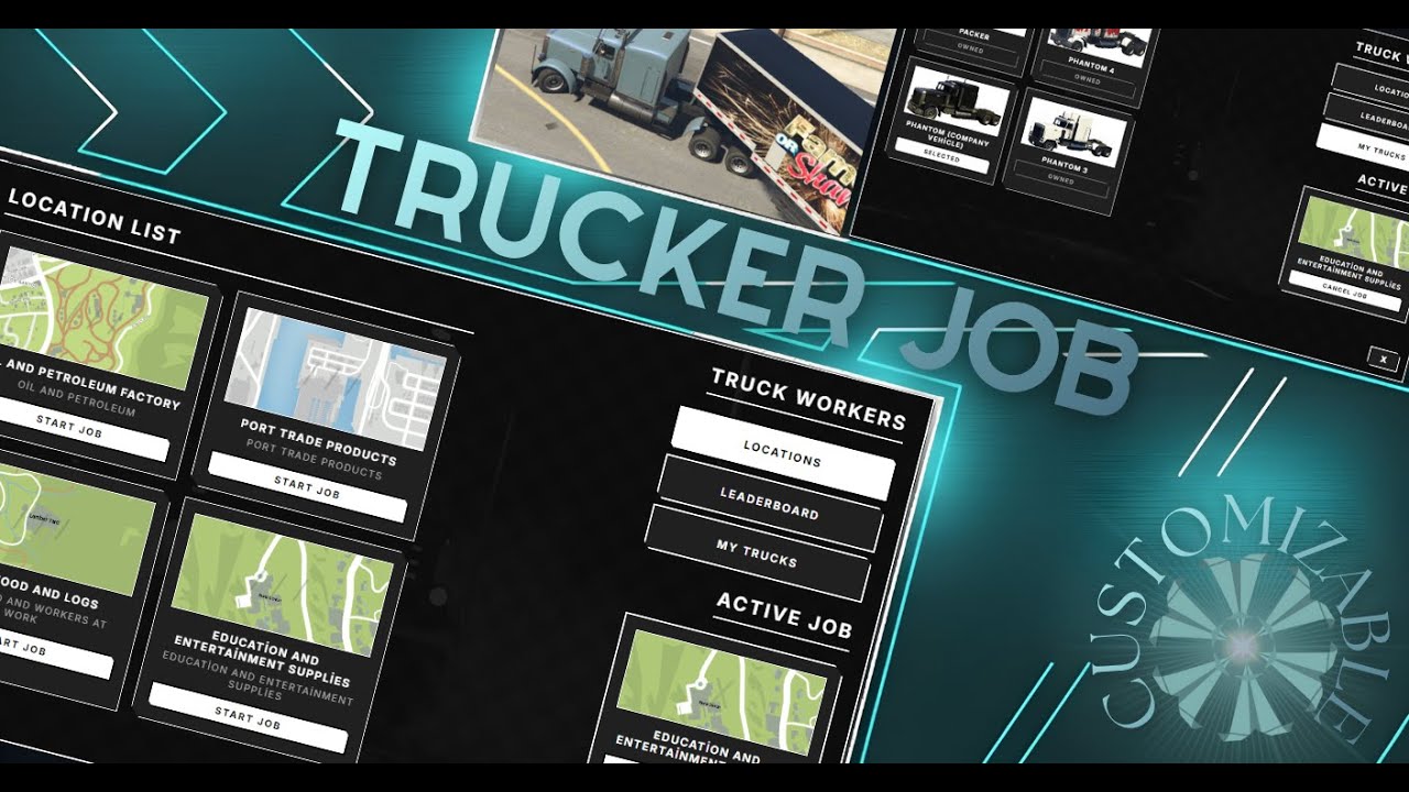 0Tick Trucker Job - Advanced FiveM Trucking & Logistics Script (ESX & QBCore & QBox)