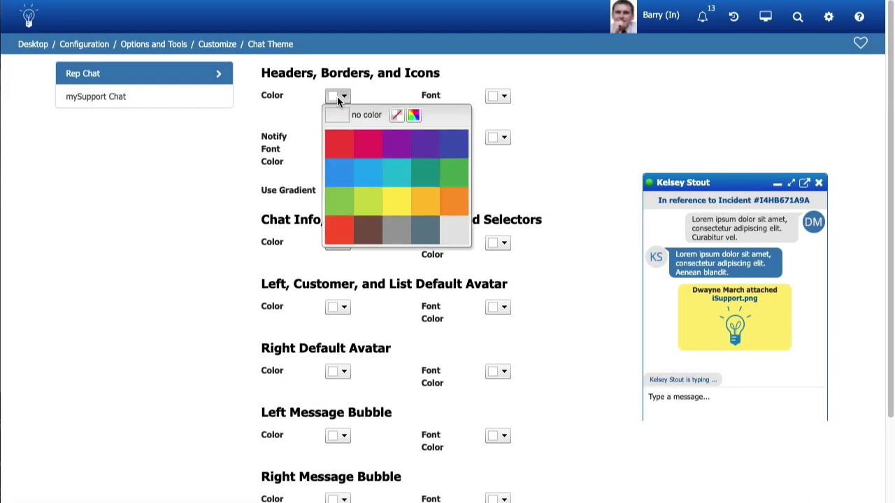 iSupport Chat Features