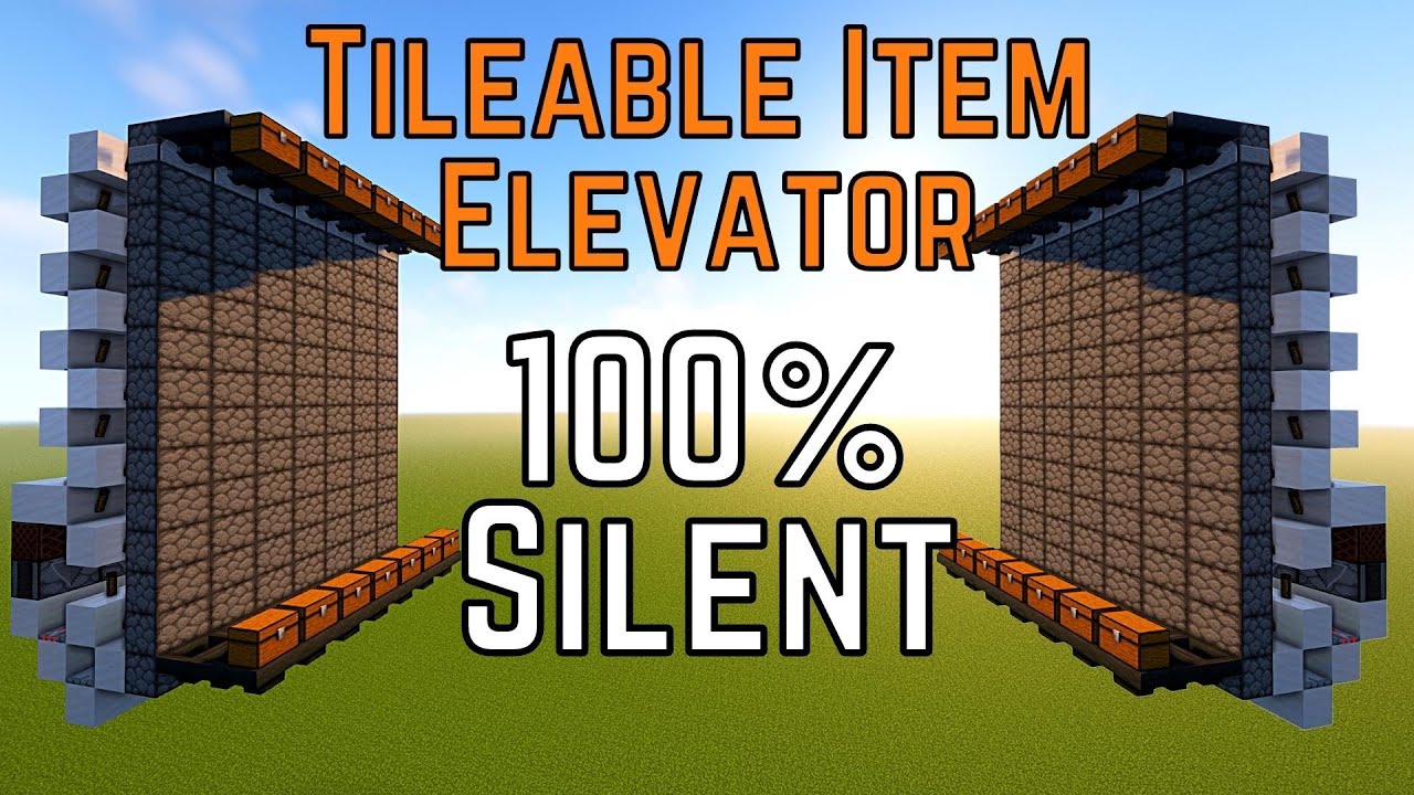 Minecraft Tutorial | Tileable Item Elevator 1.18 | 100% Silent | Storage system