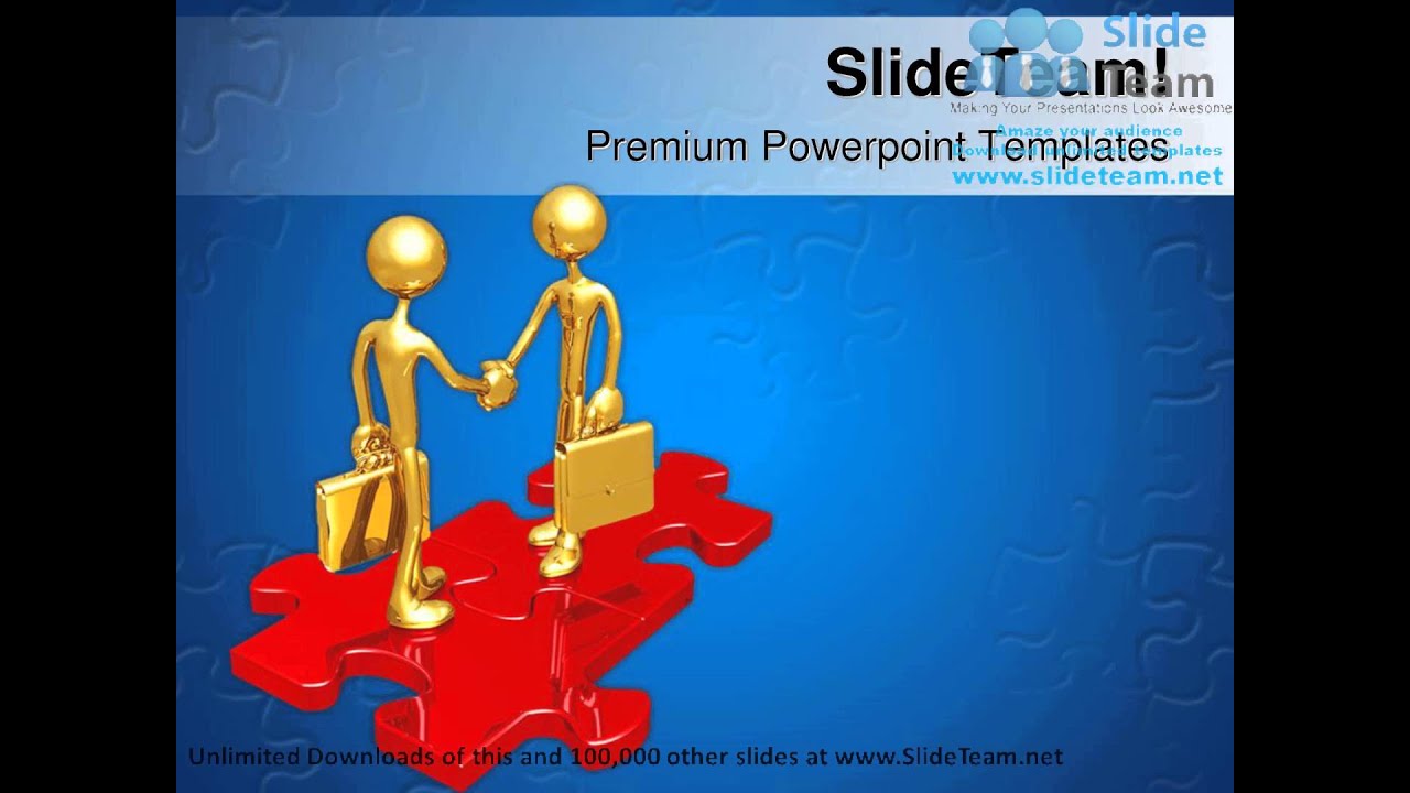 Business Connection Puzzle Handshake PowerPoint Templates Themes And Backgrounds ppt designs