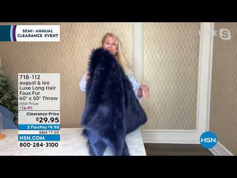 august leo Luxe Long Hair Faux Fur 60" x 50" Throw