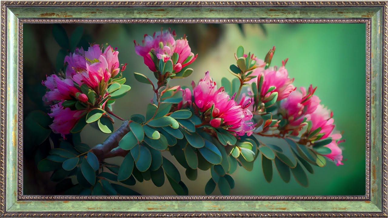 WallTV Frame 4K Romance Fresh Pink Flower Blomsom