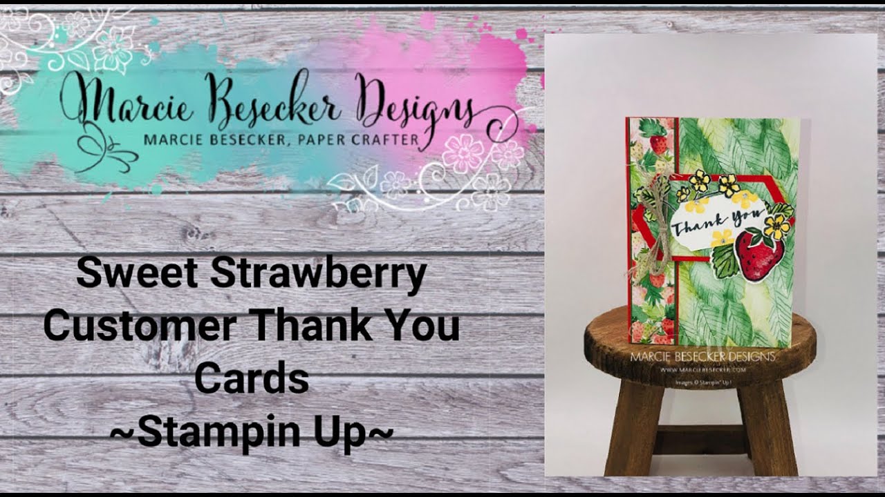 Sweet Strawberry Customer Thank You Cards -  Stampin' Up