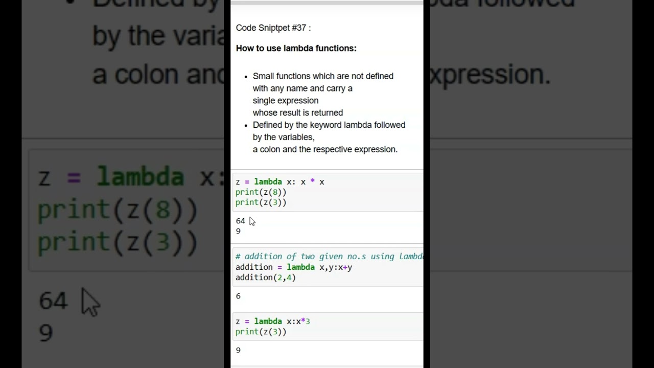 Lambda functions in Python #shorts #lambda  #trending #python #coding  #programming