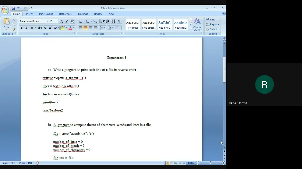 python lab experiment 8