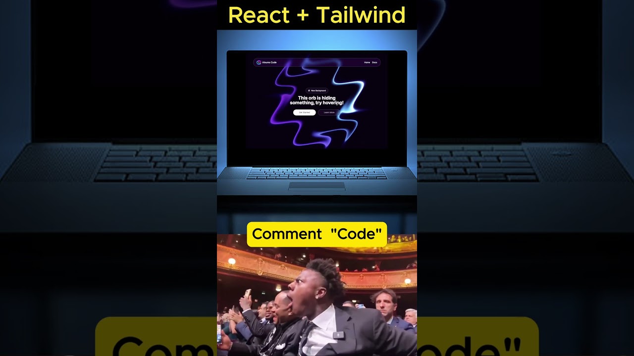 Hero Section with Animated Background using React + Tailwind CSS ⚡#coding #animation #reactjs #short