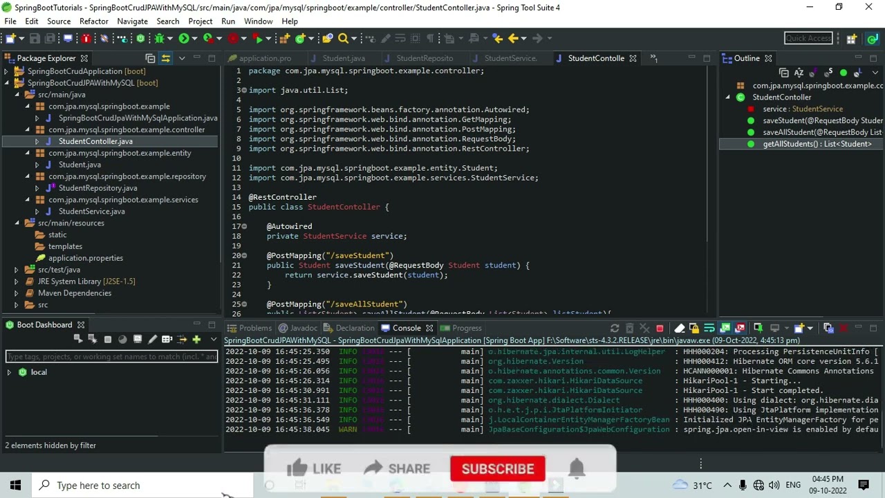 Spring Boot, Spring Data JPA – Rest CRUD API, MySQL example #springboot